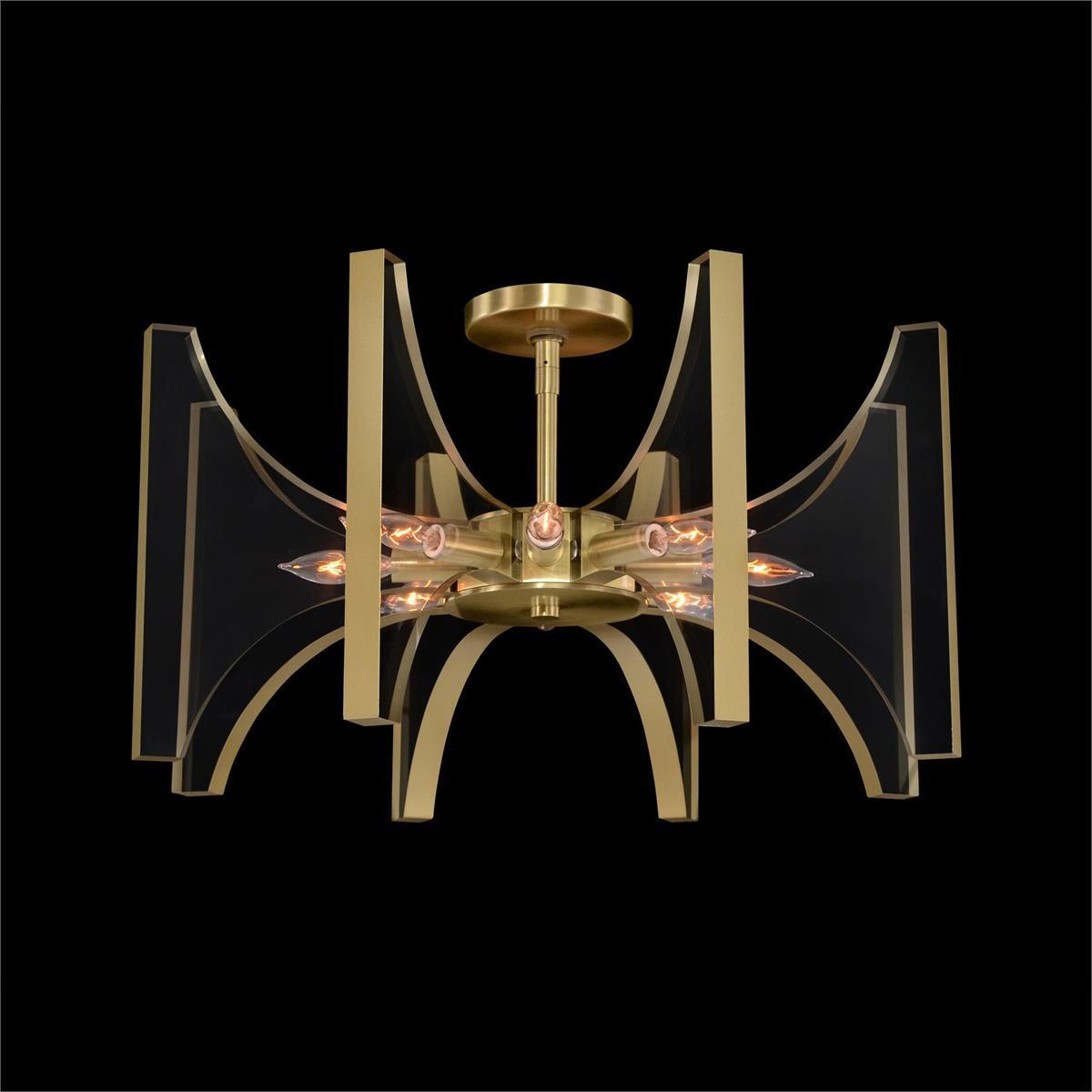 John-Richard AJC-9226 Genesis 8 Light Antique Brass Semi-Flush Mount ...